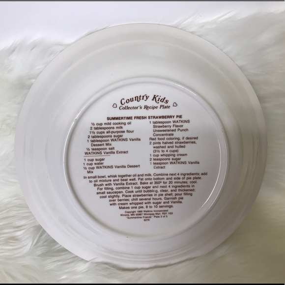 watkins | Kitchen | Watkins Country Kids Pie Plate 989 Plate 3 Of 5 ...